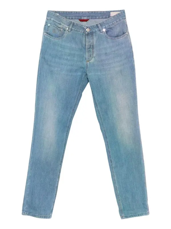 Brunello Cucinelli Cuffed-hem Jeans - C1470|denim Chiaro